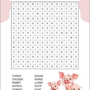 Animal Word Search Puzzle Printable | Fun Kids Activity | Educational ...