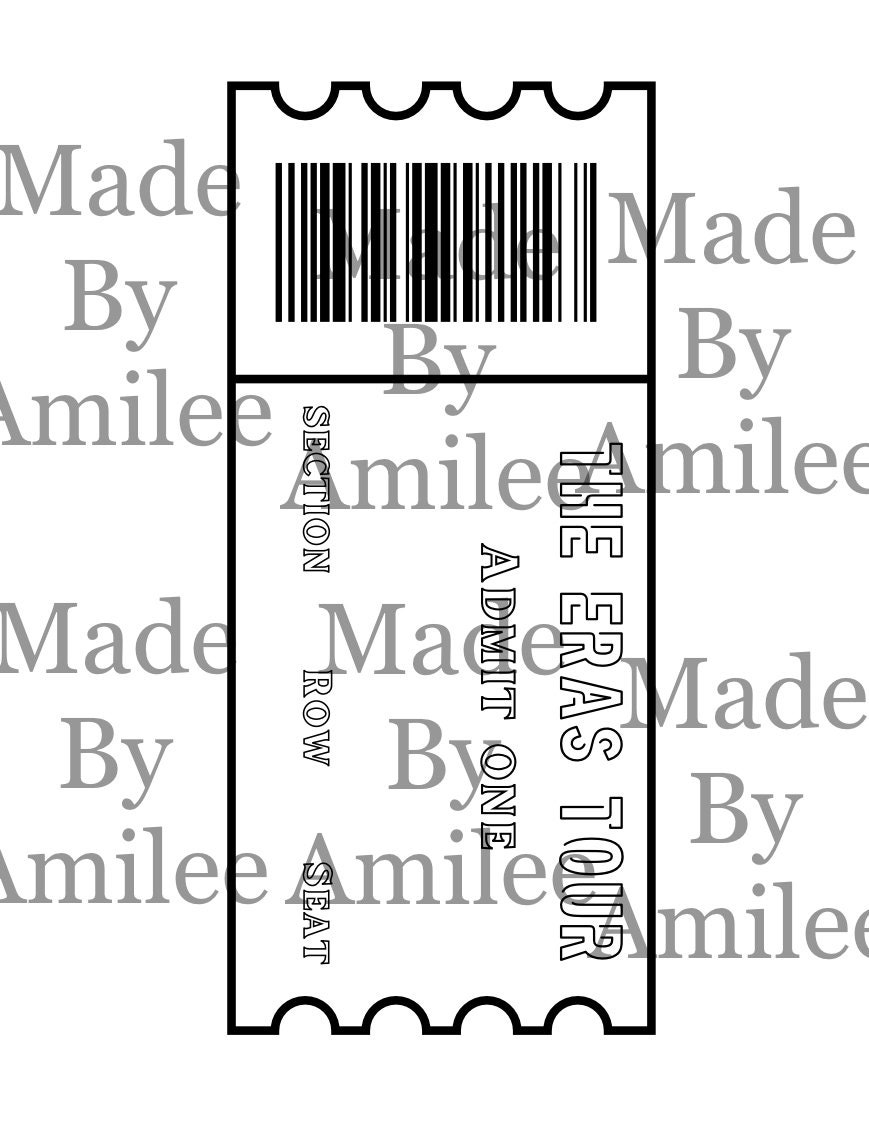 Eras Ticket Coloring Page - Etsy