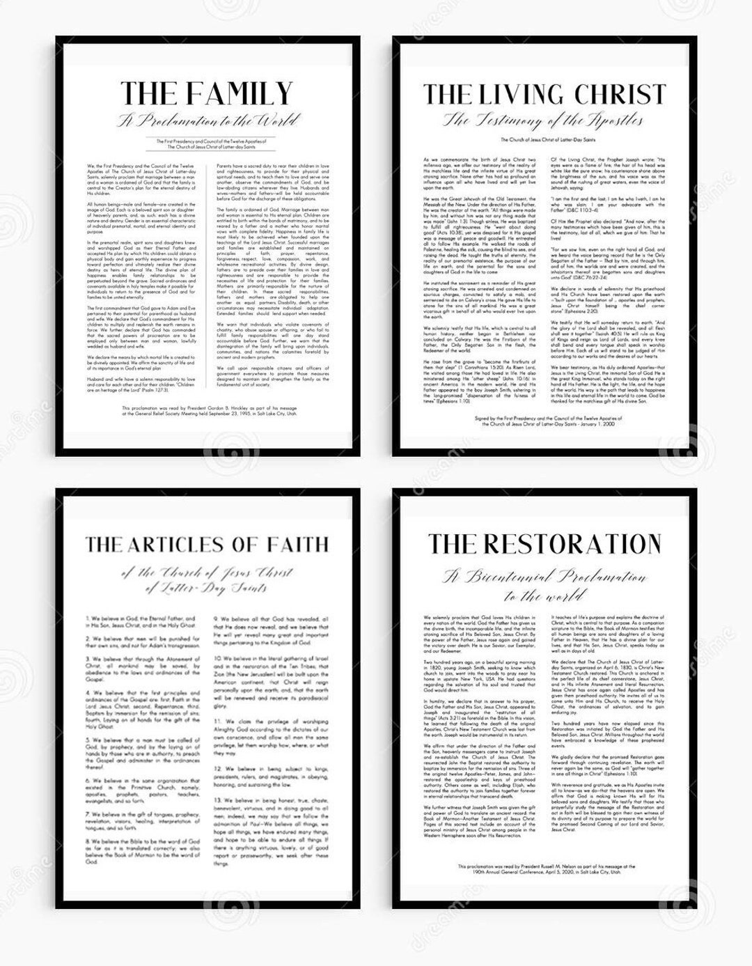 LDS Proclamation Bundle | Living Christ | Family Proclamation ...