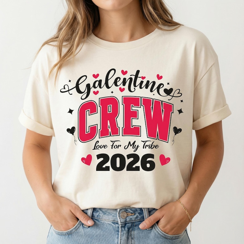 Galentine's Crew 2026 SVG PNG, Valentine Friends Shirt (instant ...