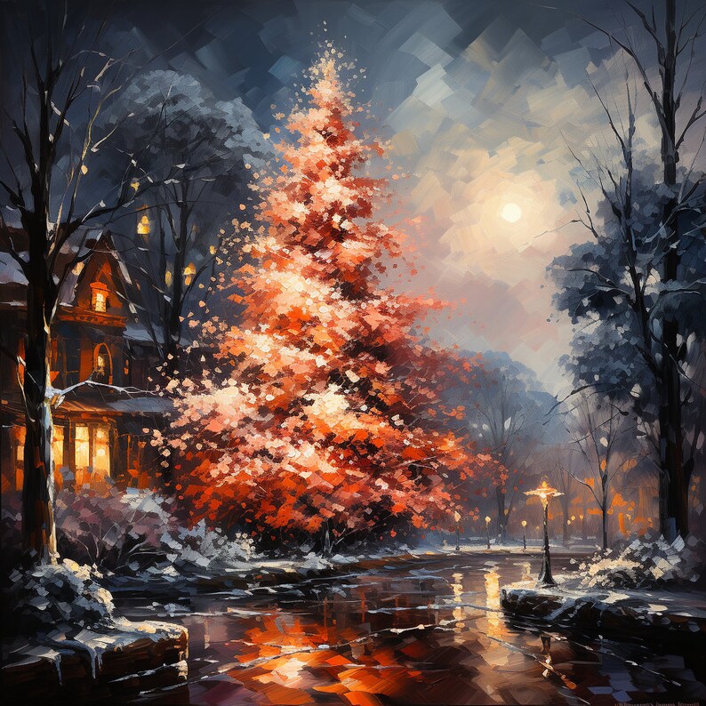 Beautiful Christmas Tree Downloadable Digital Art Bundle - Etsy