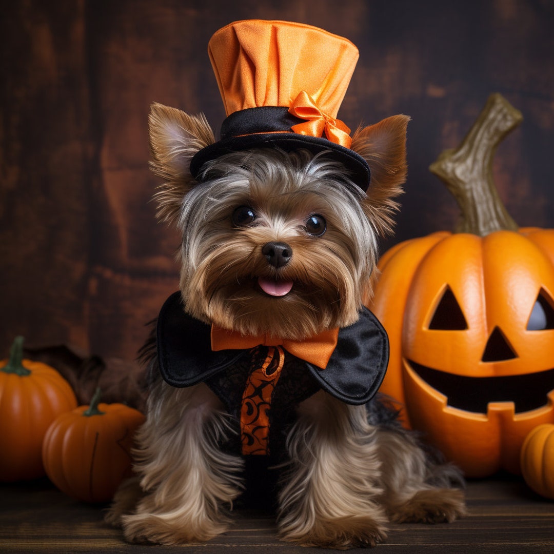 Yorkie and Pumpkins Halloween Digital Art Bundle - Etsy