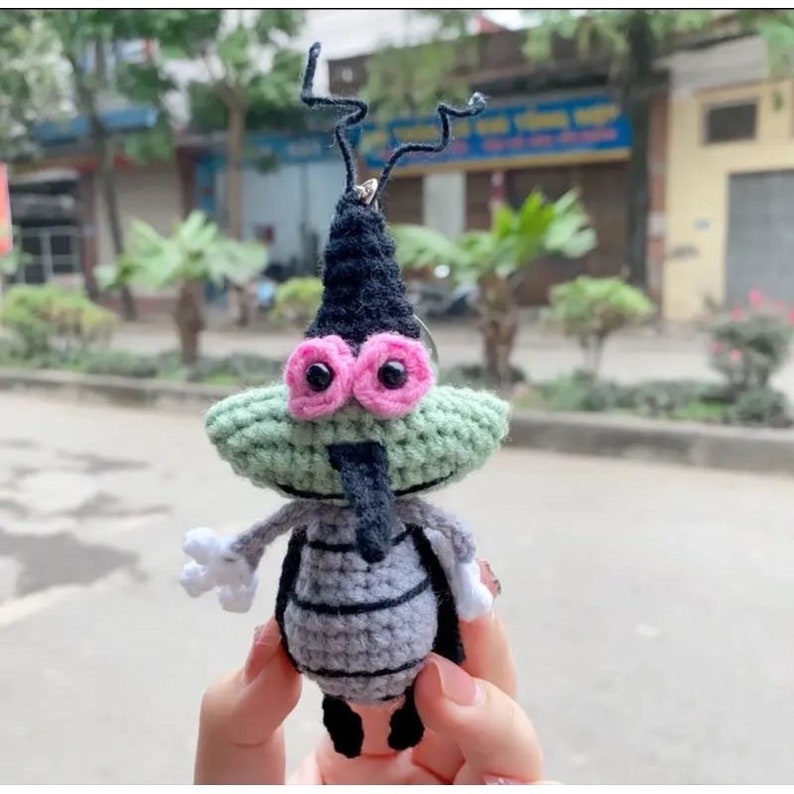 Oggy and the Cockroaches Keychain | Oggy Crochet - Etsy