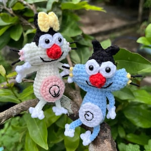 Oggy and the Cockroaches Keychain | Oggy Crochet - Etsy