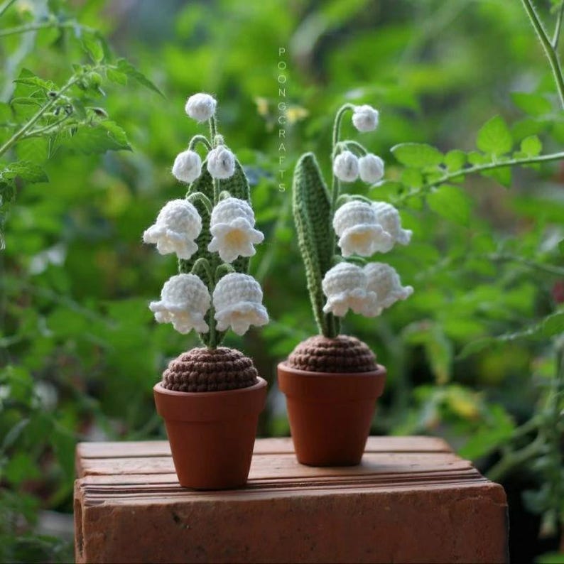 Lily of the Valley Crochet Flower Pot Flower Crochet Unique Decor Gifts ...