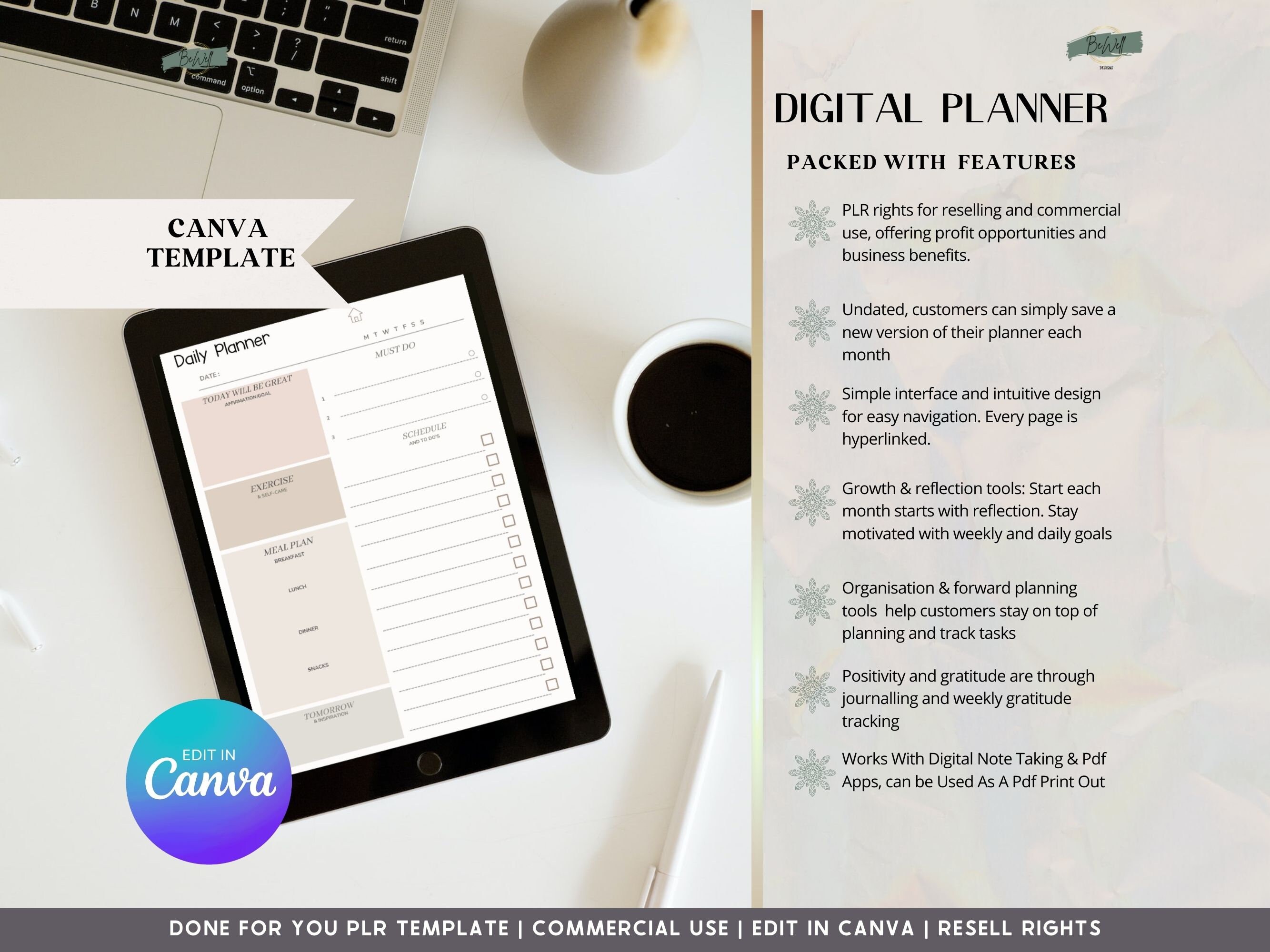 Resell Planner Bundle, PLR, Canva Planner Template, Digital Planner ...