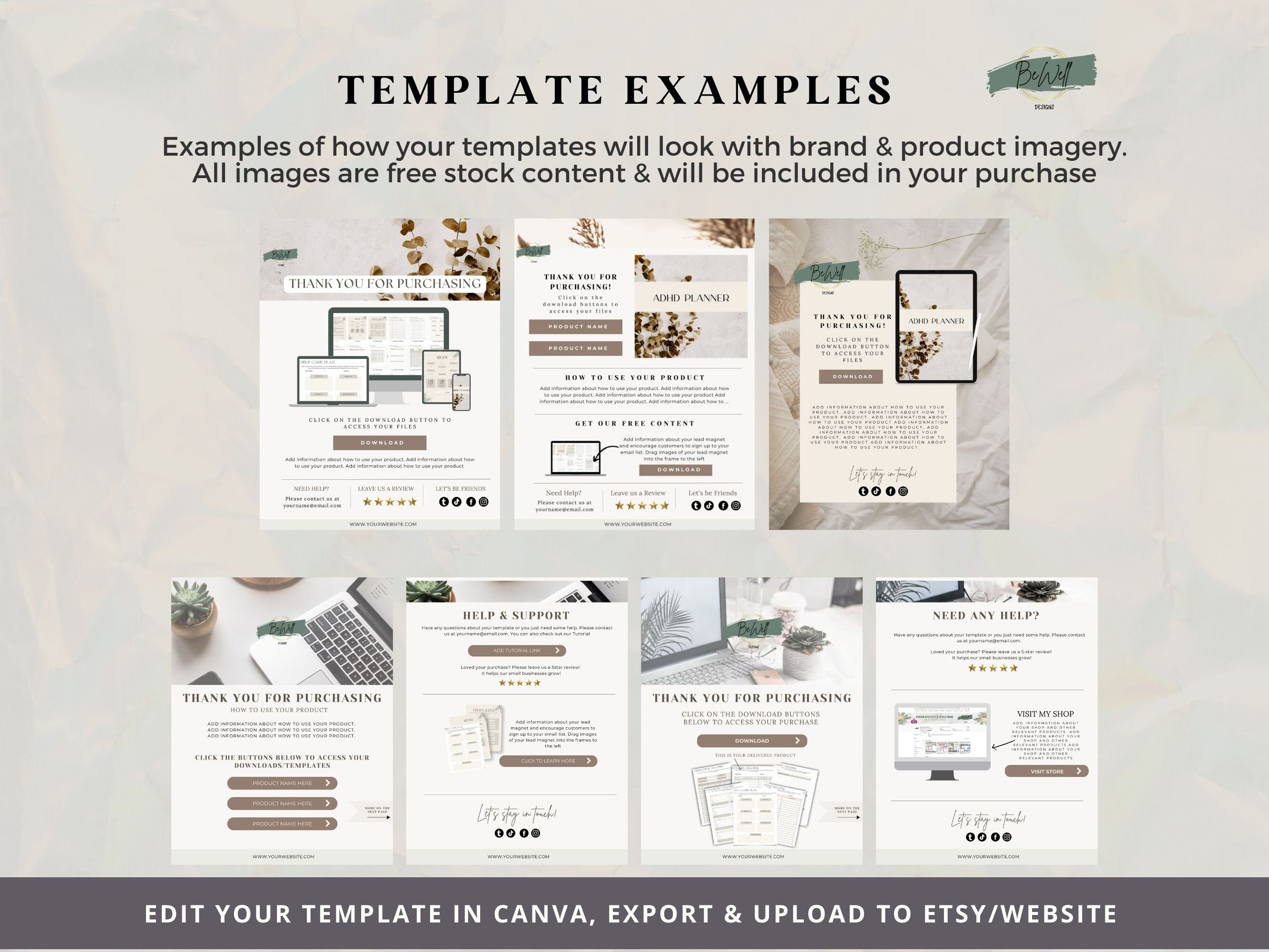 Canva Download Instructions Template Etsy Digital Product Instructions Pdf Deliverable 