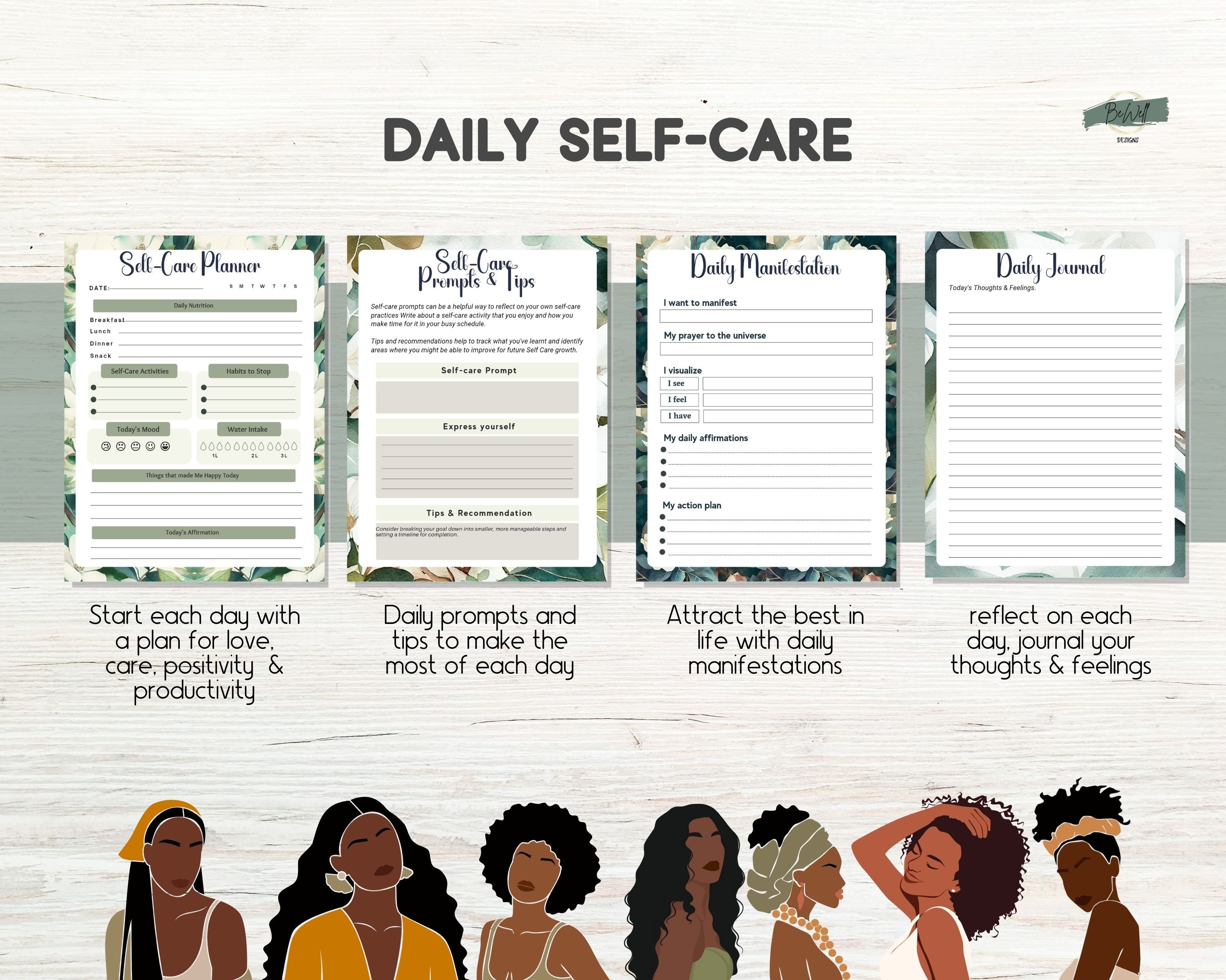 Self Care Printable: Self Care Journal With Self Care Kit. Wellness ...