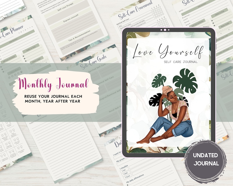 Self Care Printable: Self Care Journal With Self Care Kit. Wellness ...