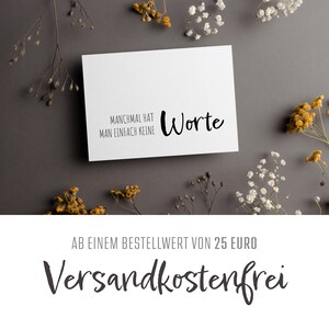 Trauerkarte mit Spruch, Manchmal hat man einfach keine Worte, Sprachlos Abschied nehmen ...