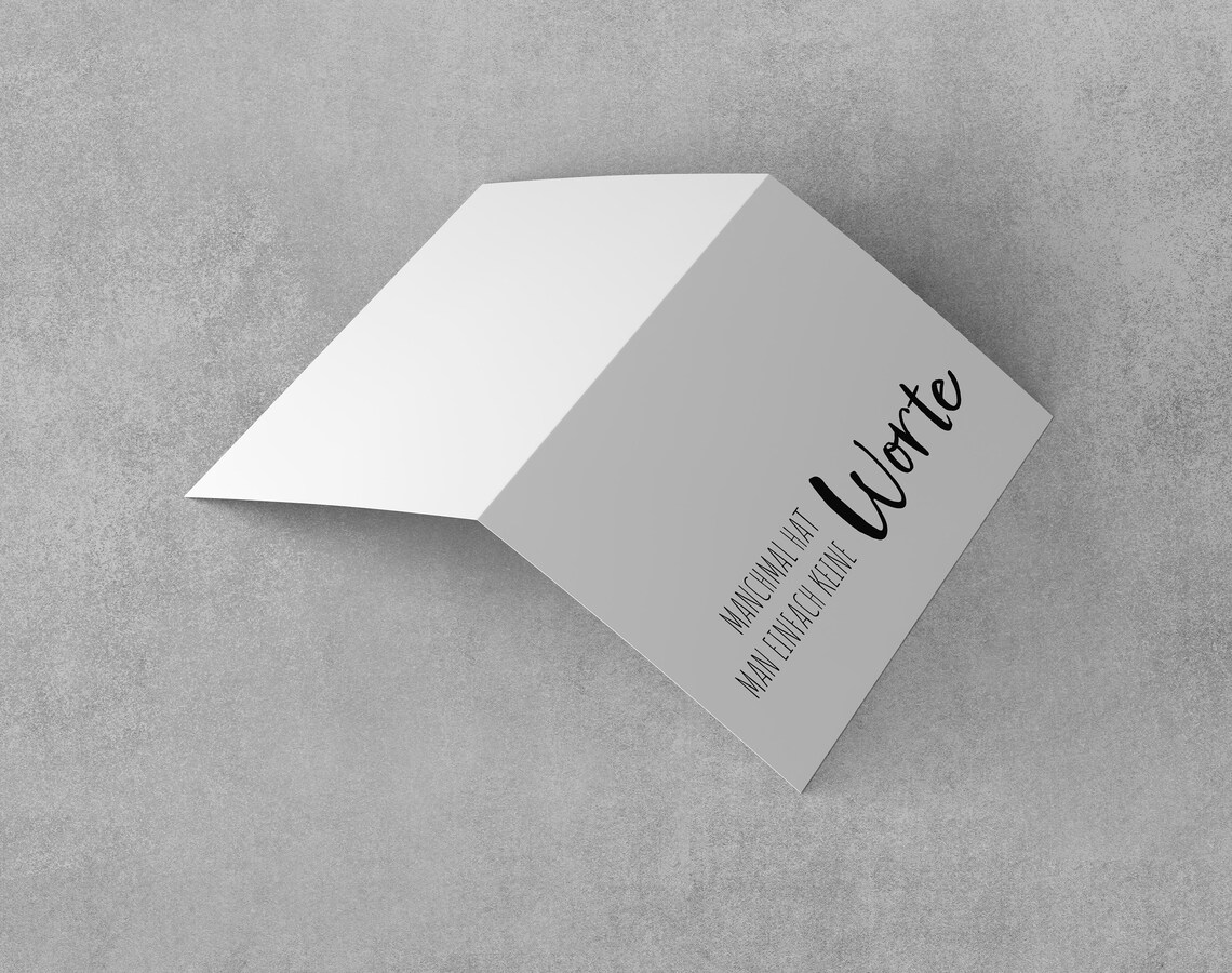 Trauerkarte mit Spruch Manchmal hat man einfach keine Worte - Etsy.de