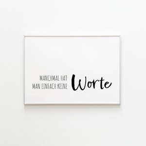 Trauerkarte mit Spruch, Manchmal hat man einfach keine Worte, Sprachlos Abschied nehmen ...