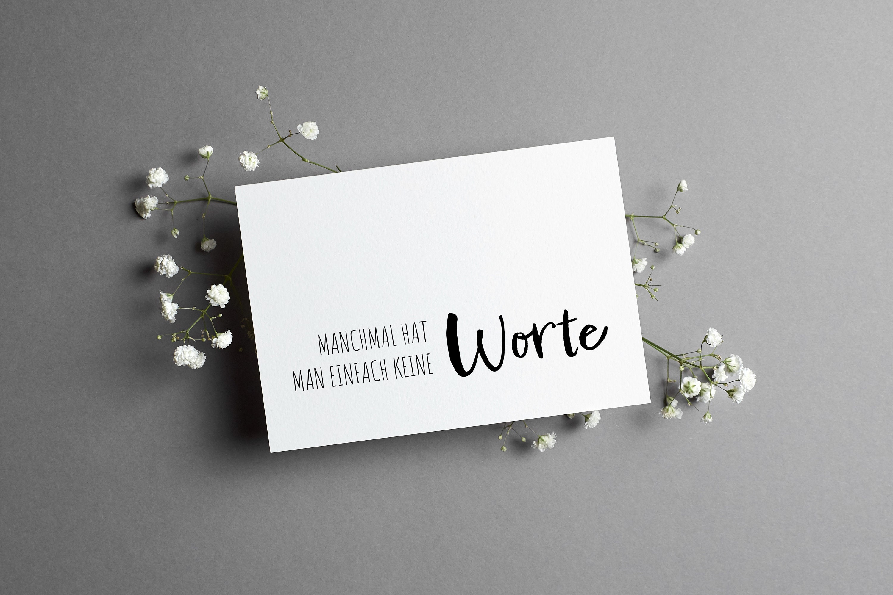 Trauerkarte mit Spruch Manchmal hat man einfach keine Worte - Etsy.de