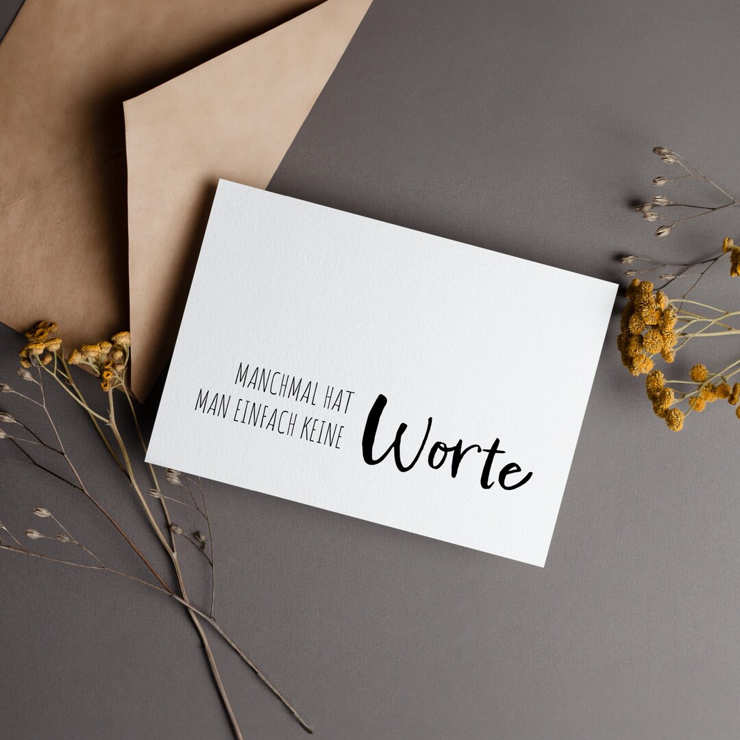 Mourning Card With Saying, Sometimes You Just Have No Words, Saying ...