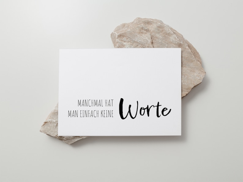 Trauerkarte mit Spruch Manchmal hat man einfach keine Worte - Etsy.de