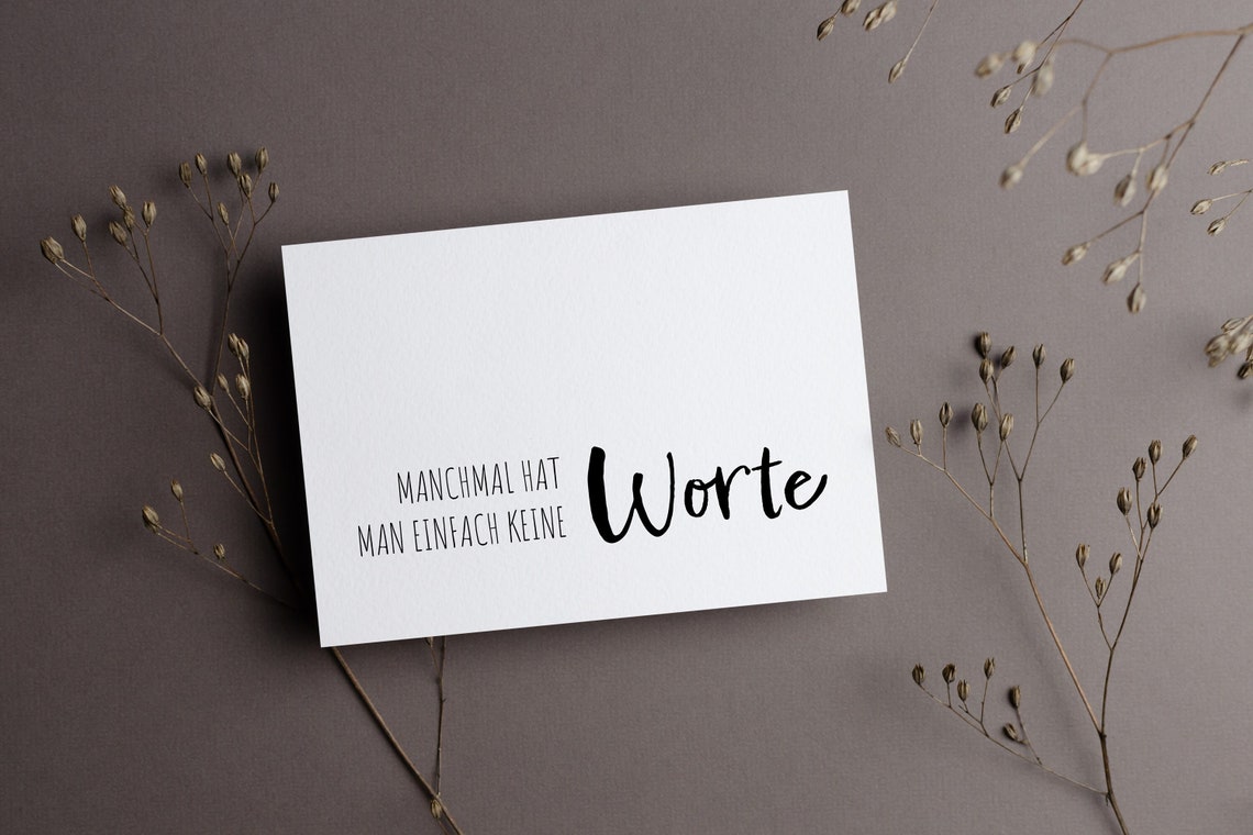 Trauerkarte mit Spruch Manchmal hat man einfach keine Worte - Etsy.de