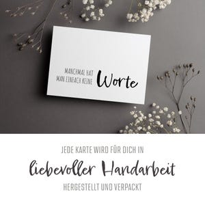 Trauerkarte mit Spruch, Manchmal hat man einfach keine Worte, Sprachlos Abschied nehmen ...