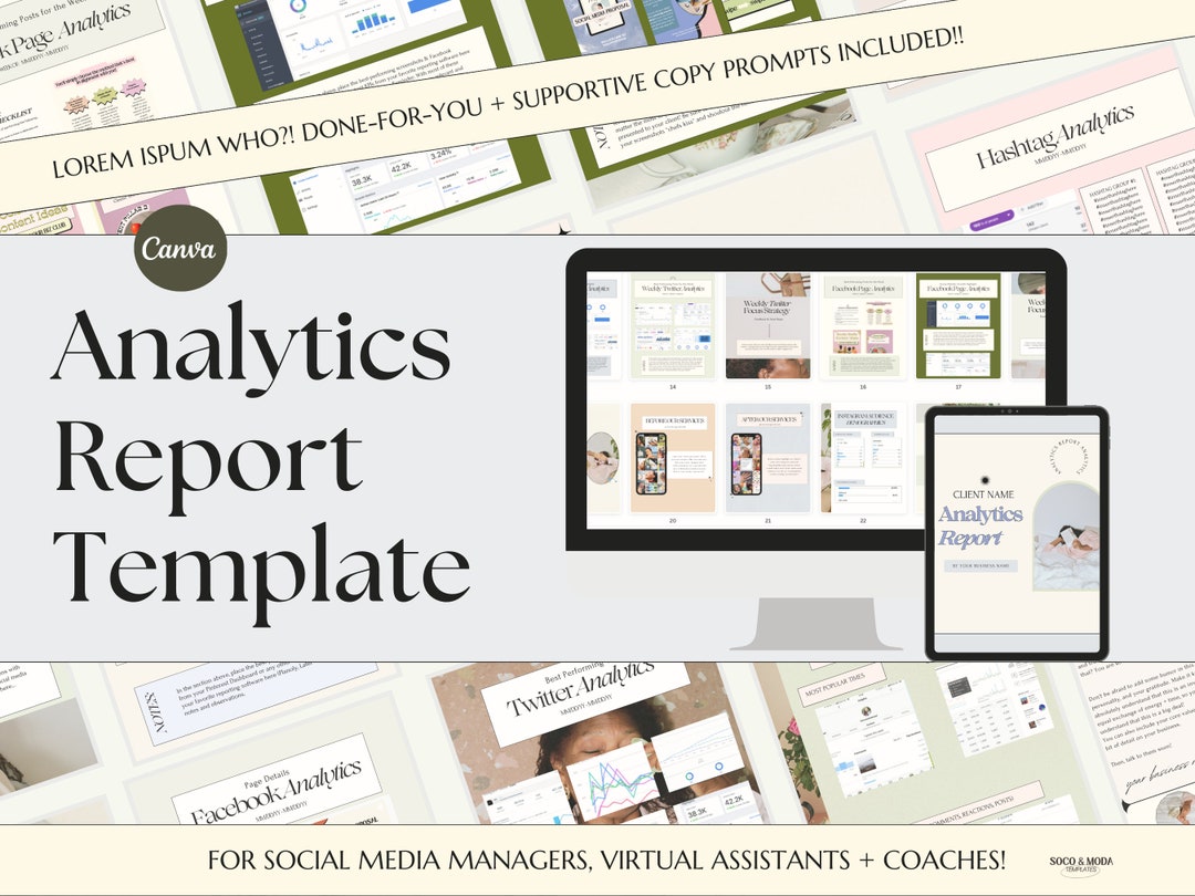 Client Social Media Analytics Report Canva Template | Instagram ...