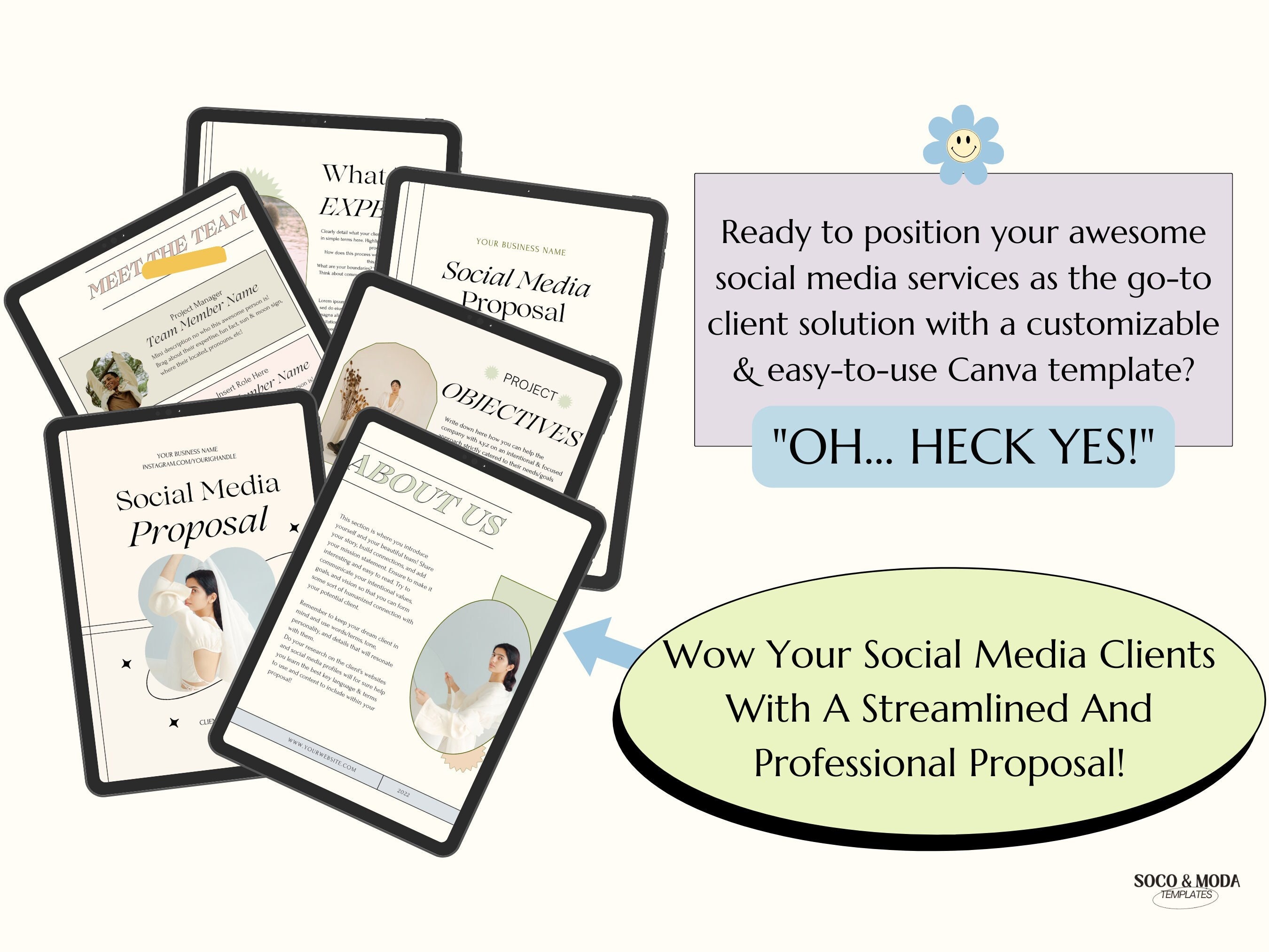 2023 SMM Client Canva Proposal Template Social Media - Etsy