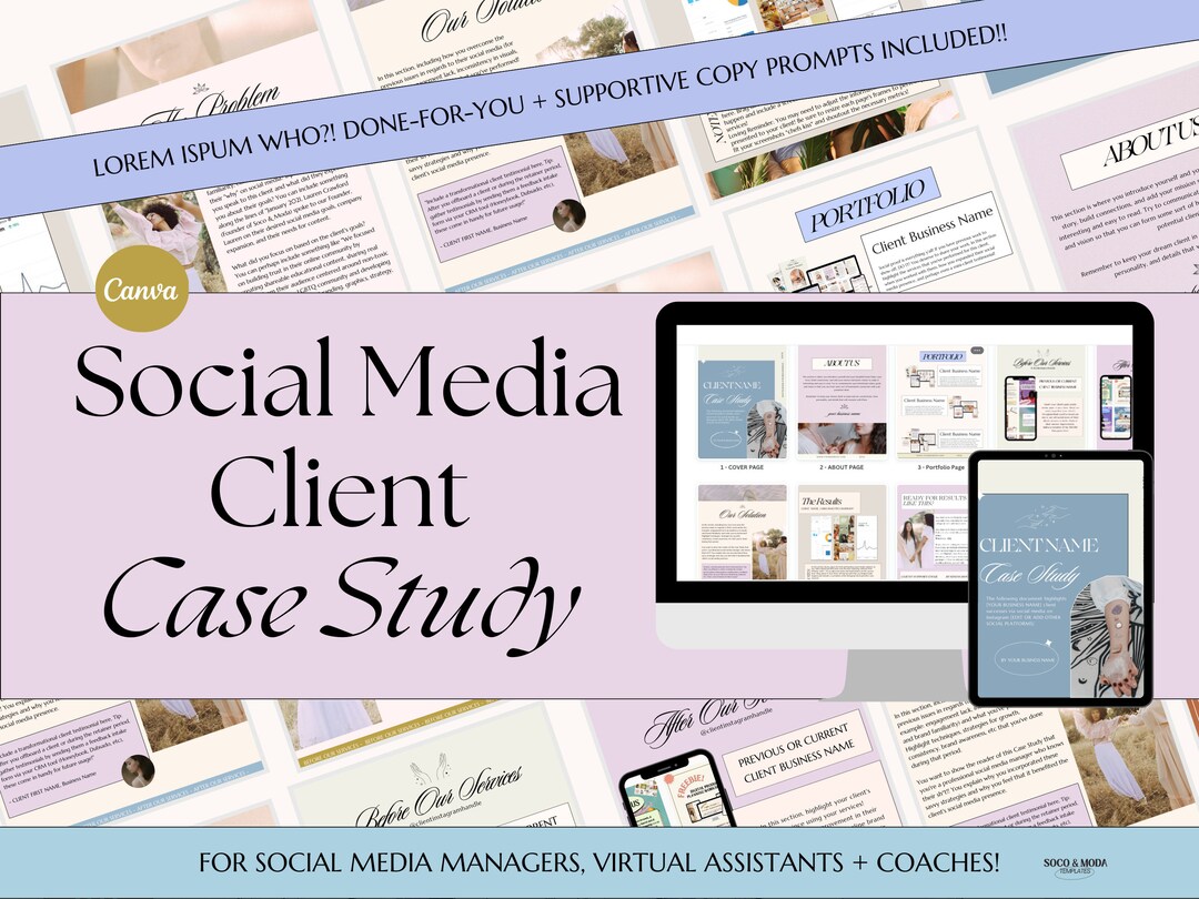 SM Manager CASE STUDY Template Digital Marketing Portfolio - Etsy