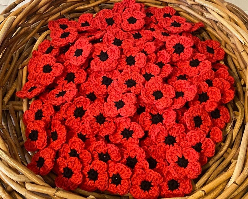 Crochet PDF Pattern & Youtube Tutorial- Easy Beginner - Flanders Poppy ...