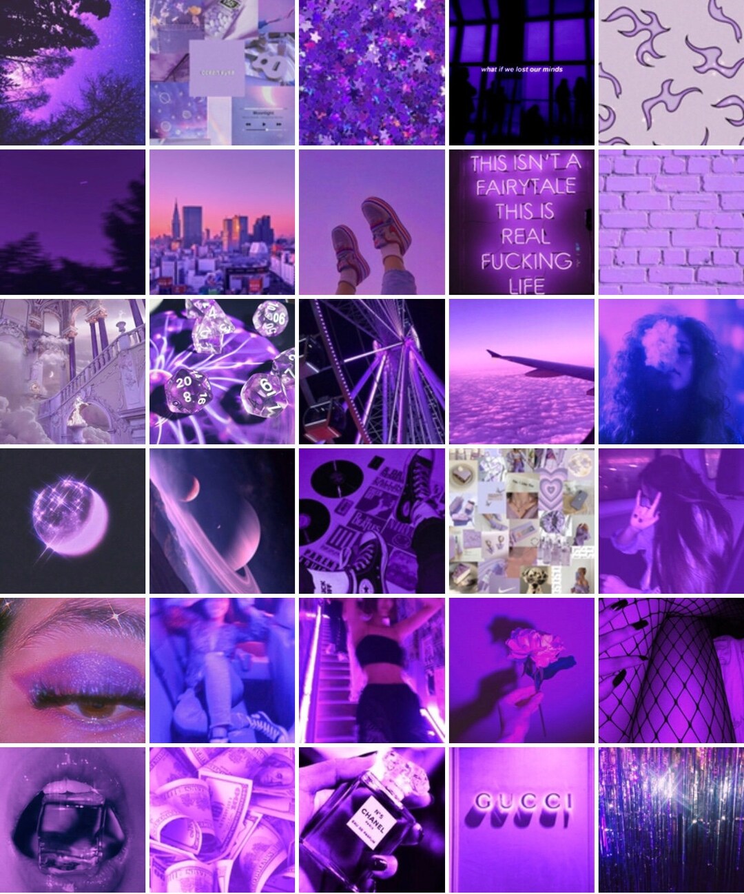 Euphoria Purple Aesthetic Wall Collage Kit- Digital Download - Etsy