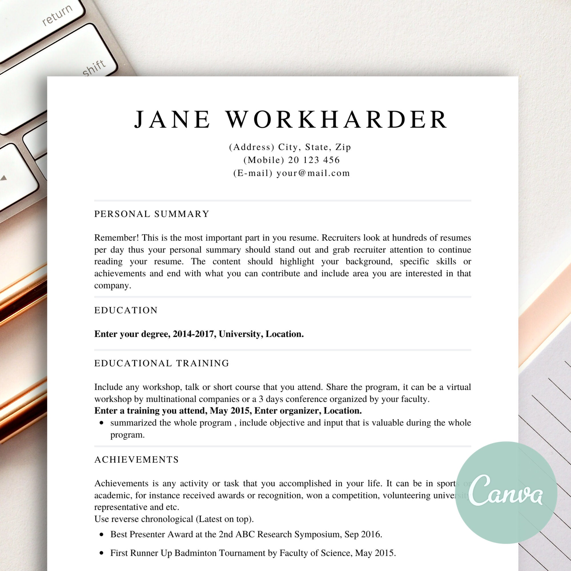 Resume Sample For Fresh Graduate