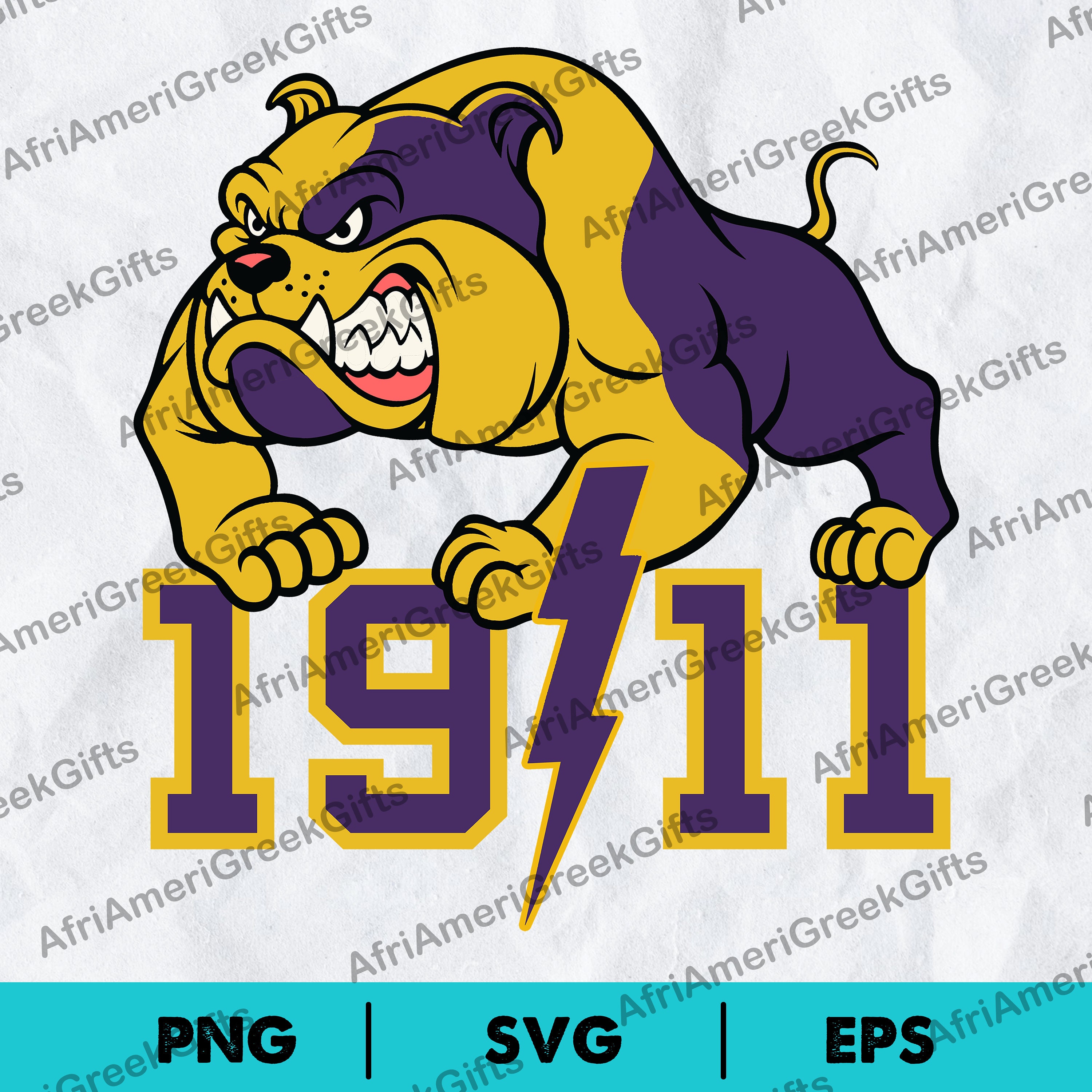 1911 Fraternity Omega Bulldog Thunder Includes EPS, SVG & PNG. Digital ...