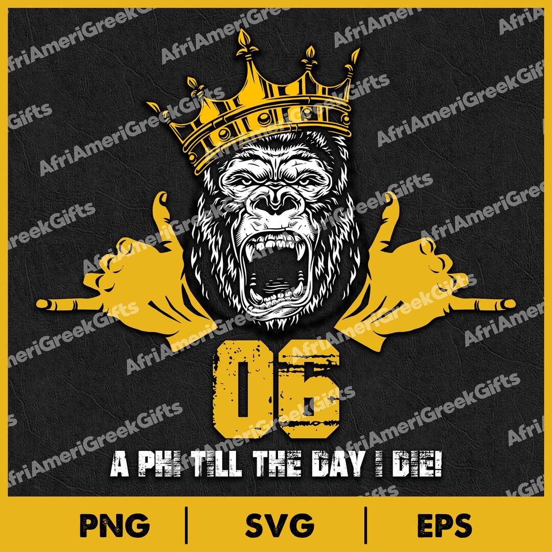 Black Fraternity Alpha 1906 Ape Crown A Phi Till the Day I Die Includes ...