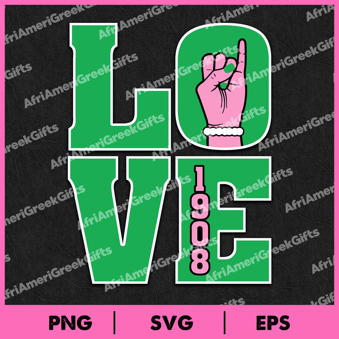 Womens AKA 1908 Love Hand Sign Includes Eps, Svg & Png. AKA Digital ...