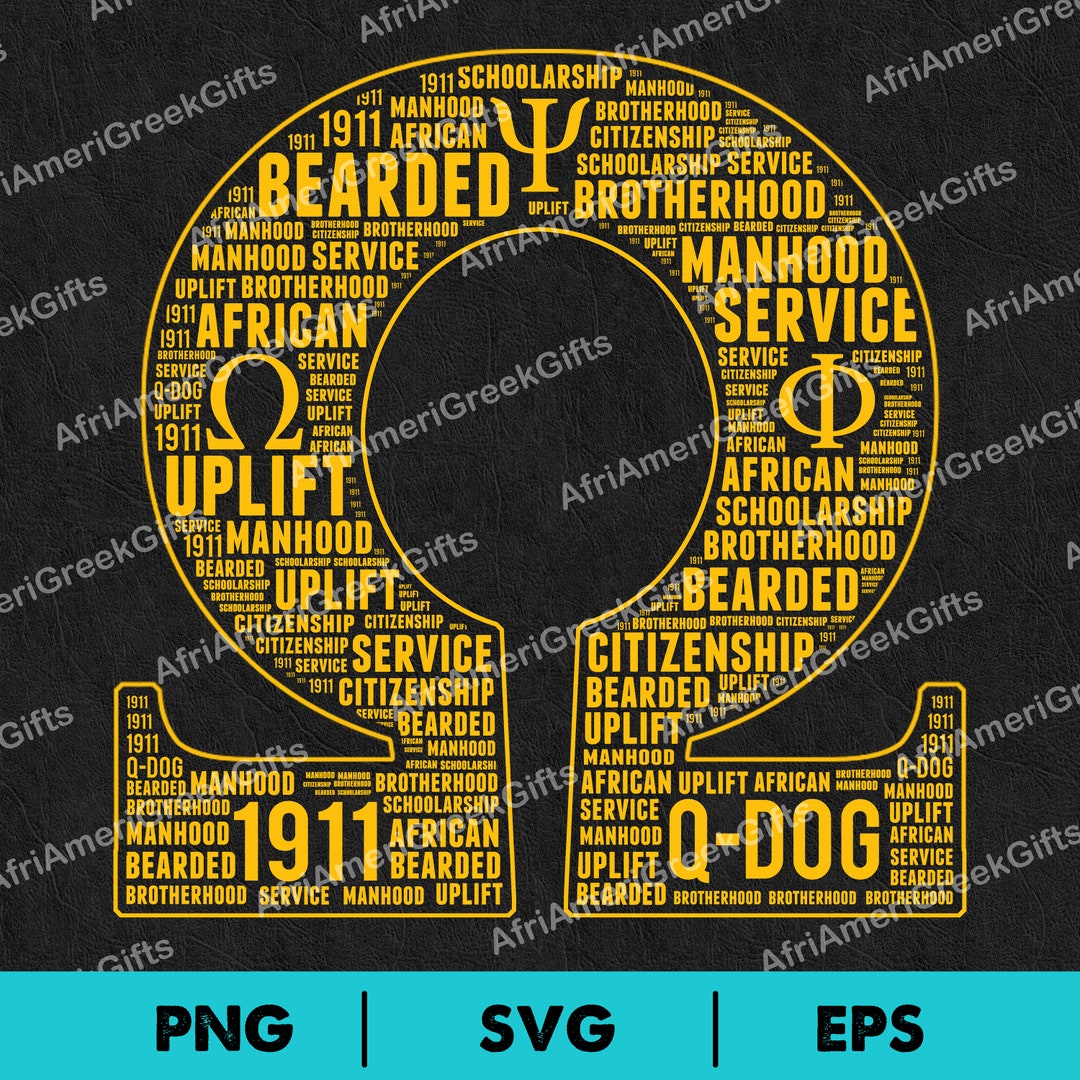 Black Fraternity Omega 1911 Words Includes EPS SVG & PNG. - Etsy