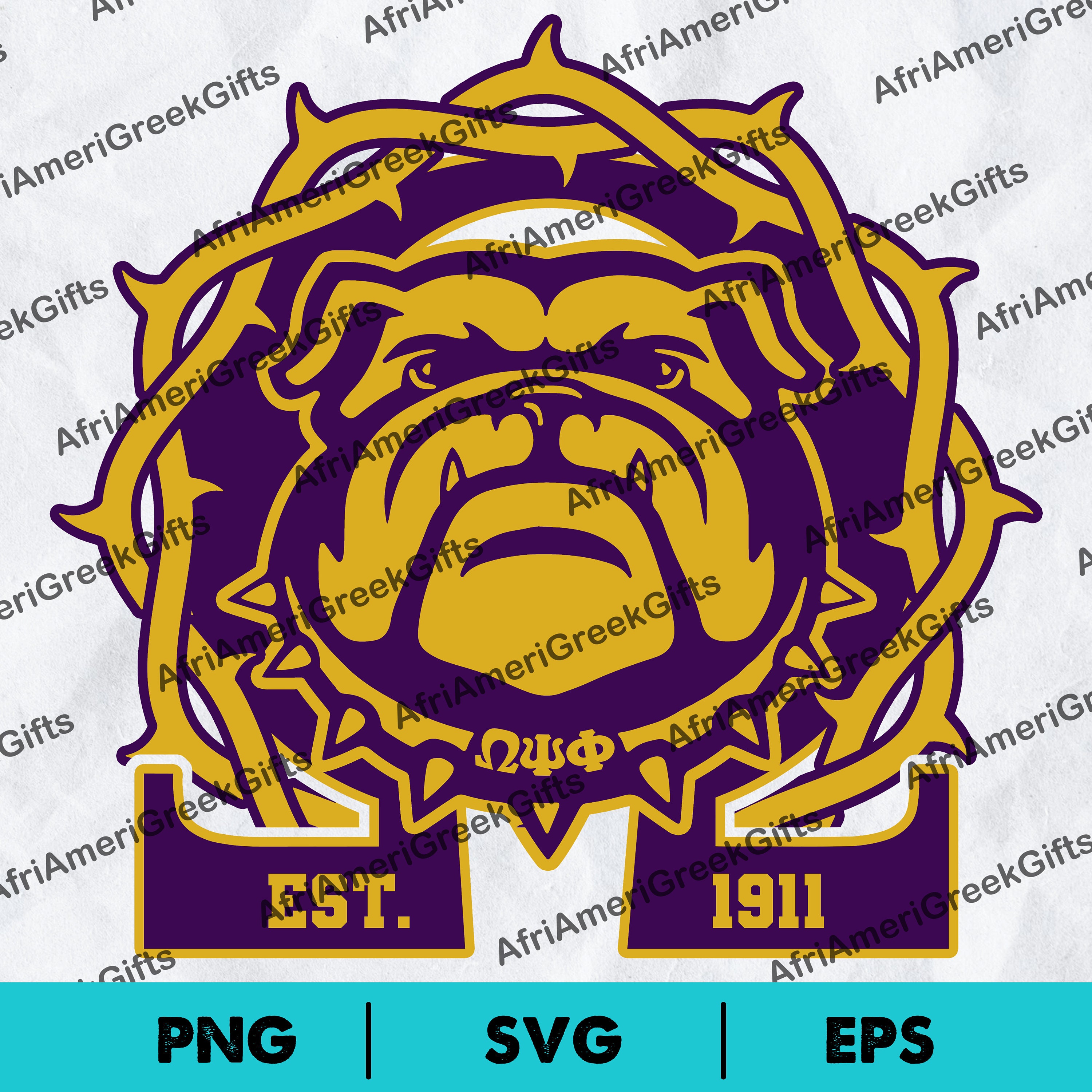 African Fraternity Omega 1911 Que Dog Thorn Crown Includes EPS, SVG ...