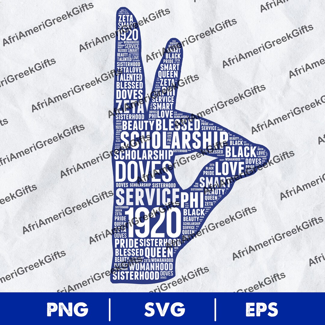 Women Zeta 1920 Hand Sign Words Includes SVG & PNG. Zeta 1920 Digital ...