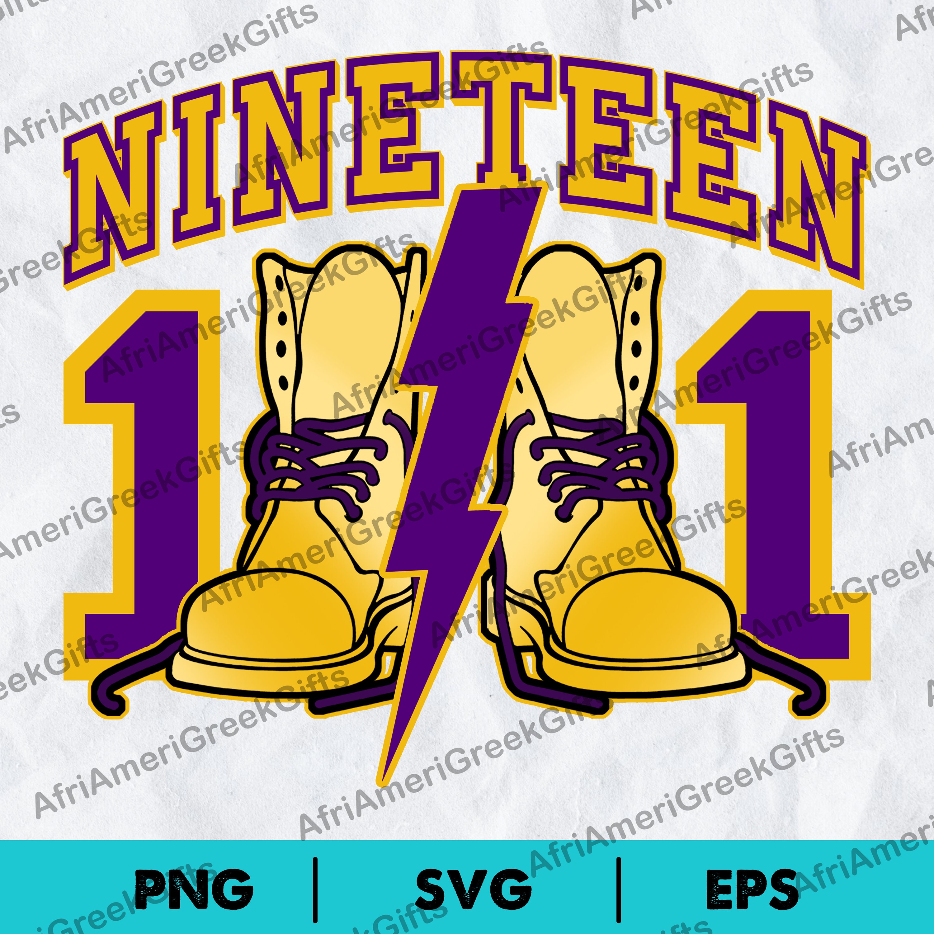 Omega Fraternity Nineteen 11 Thunder Boots Includes SVG & PNG. Digital ...