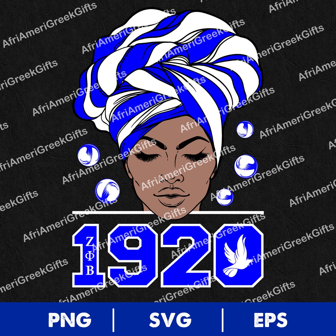 Women Zeta 1920 Afro Hair Includes SVG & PNG. Zeta 1920 Digital ...
