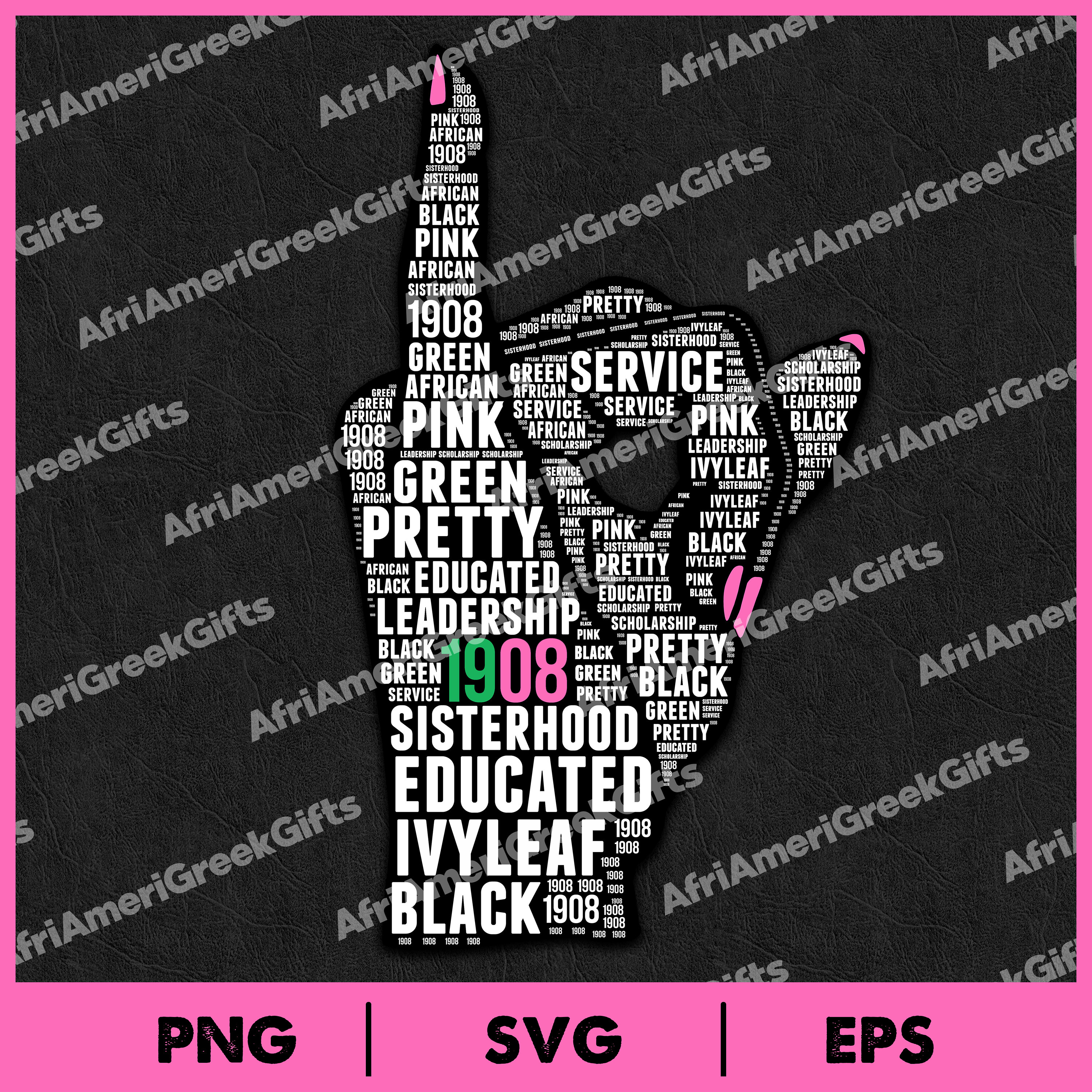 Womens AKA Hand Sign Words Includes Eps, Svg & Png. AKA Digital ...