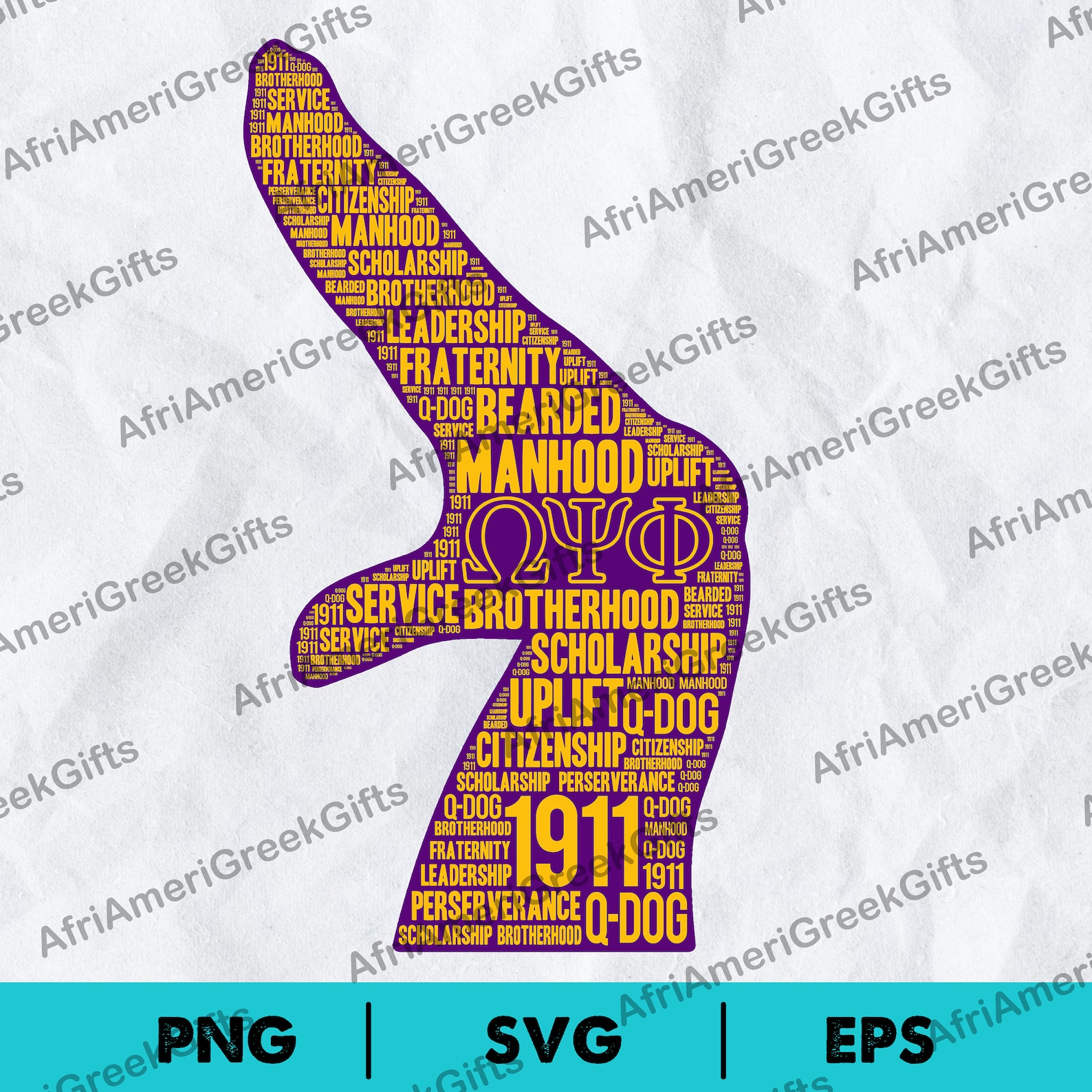 Black Fraternity Omega 1911 Hand Sign Words Includes EPS, SVG & PNG ...