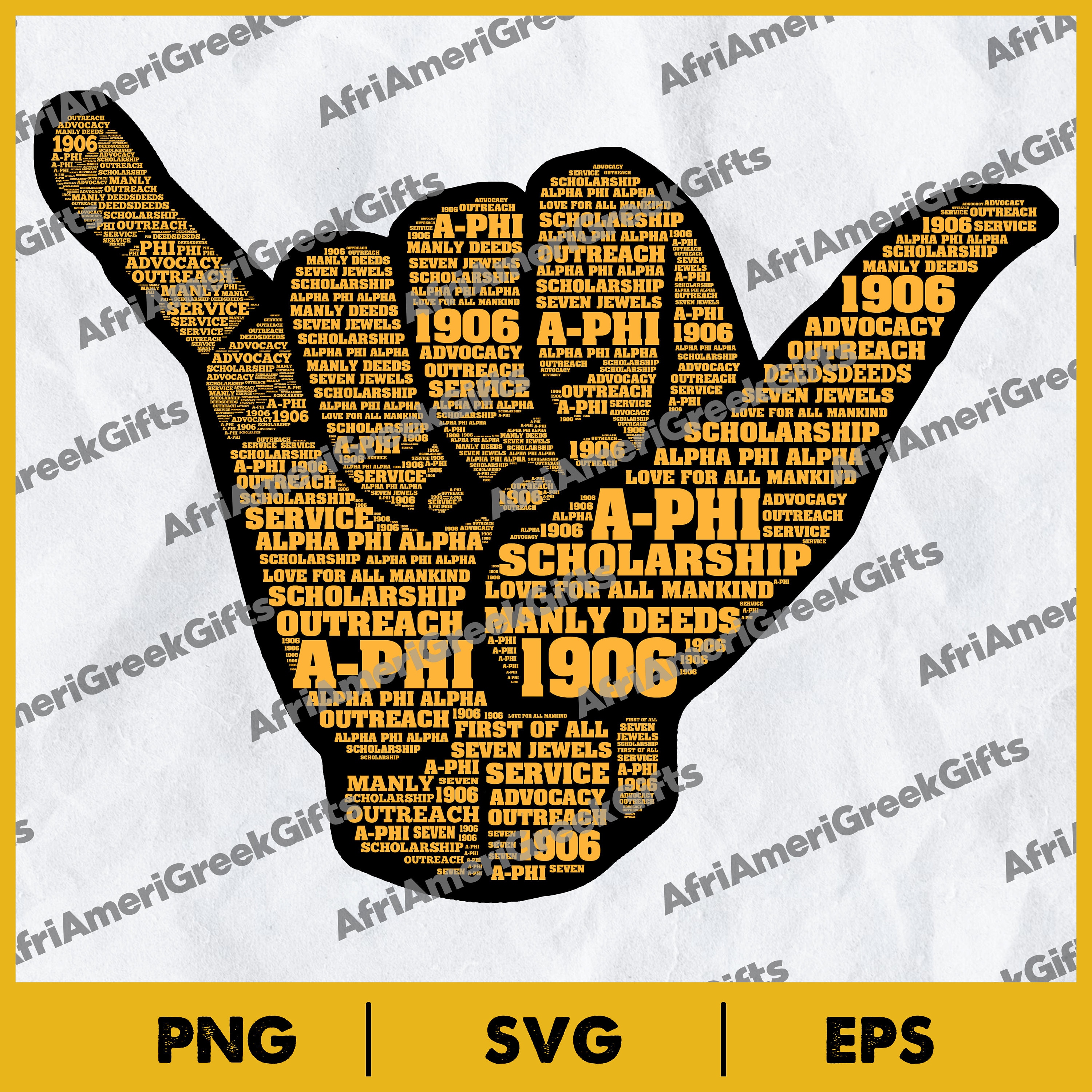 Black Fraternity Alpha 1906 Hand Sign Words Includes EPS, SVG & PNG ...