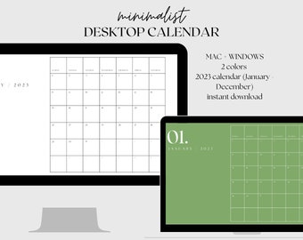 Calendar Minimalist 2023 Wallpaper Set | Aesthetic Desktop/mac ...