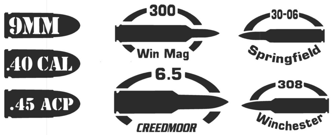Rifle and Pistol Caliber Decals - Etsy