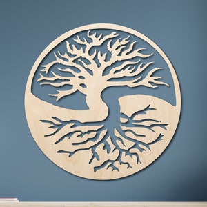 Tree Life Decor, Panel Wood Wall Art, Large Decor Wall, Tree Branches ...