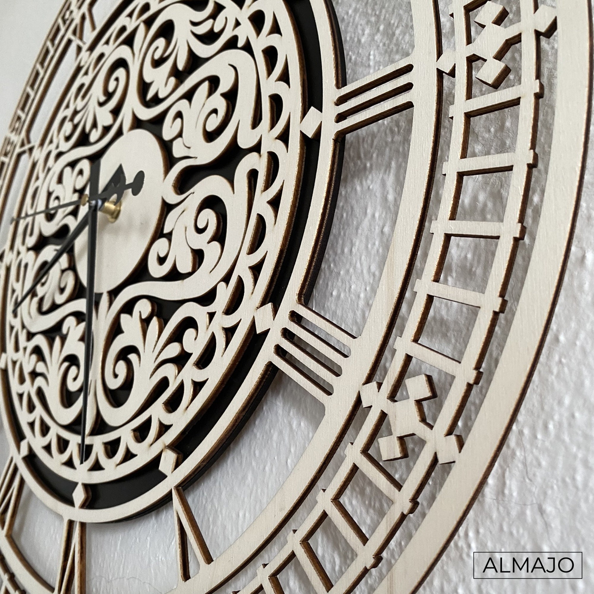 Elegant Wooden Wall Clock: Roman Numerals, Modern Home Decor - Etsy
