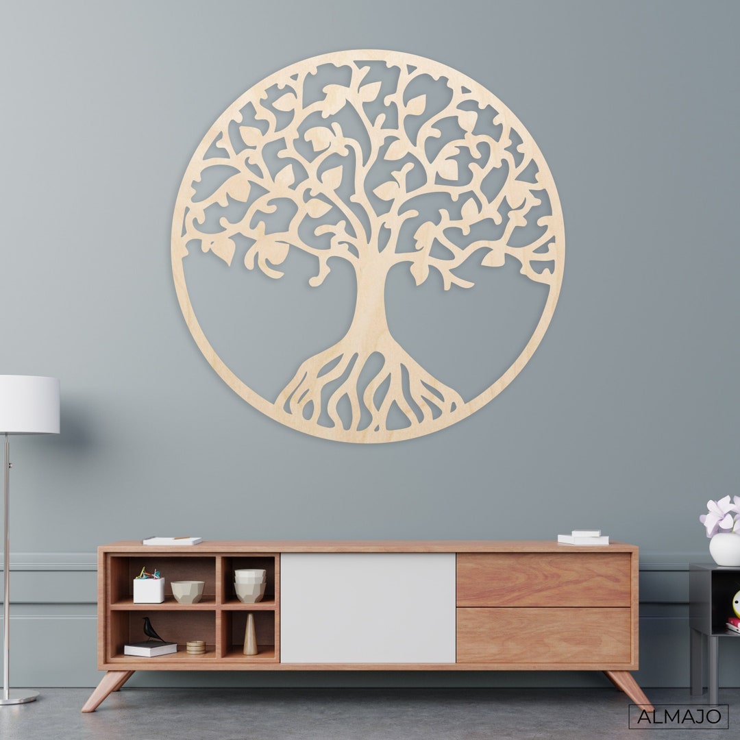 Wooden Tree Wall Art, Wood Decoration, Wall Hanging, Family Wood Decor ...