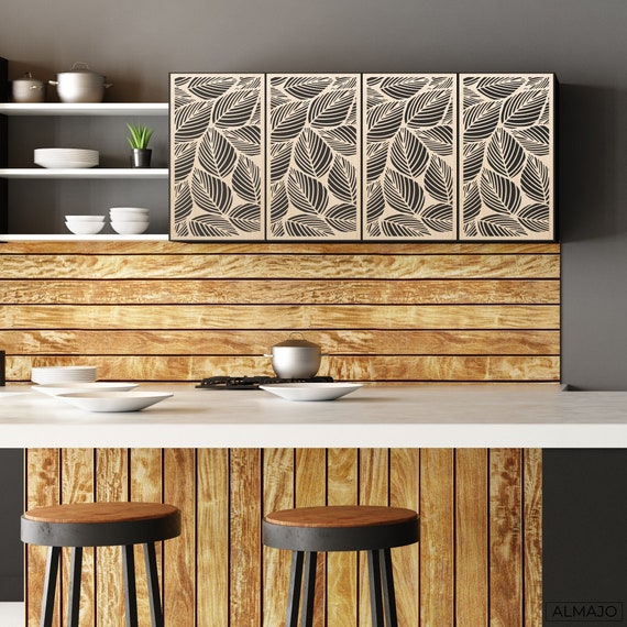 Leaf Wall Decoration Leaves Wooden Panel Wooden Decoration | Etsy