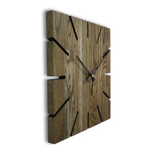 Square Oak Wood Wall Clock: Minimalist Modern Home Decor - Etsy
