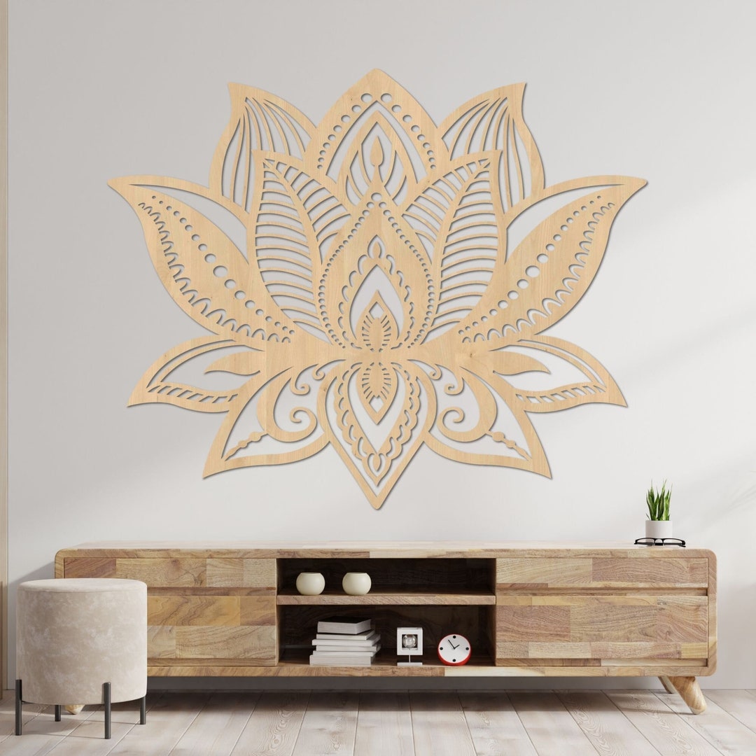 Lotus Wall Flower, Wall Art,woode Decoration, Wall Hanging, Wood Decor ...