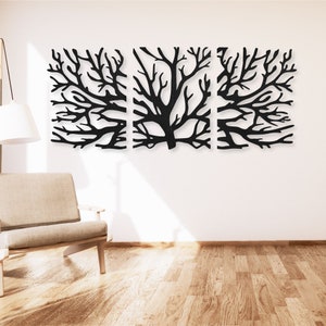Wood Tree Wall Art: 3-panel Branch Decor - Etsy