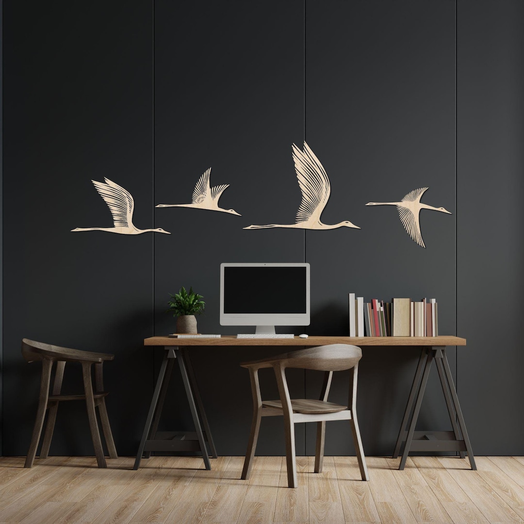 Wooden Bird Flock Wall Art, Minimalist Home Decor - Etsy