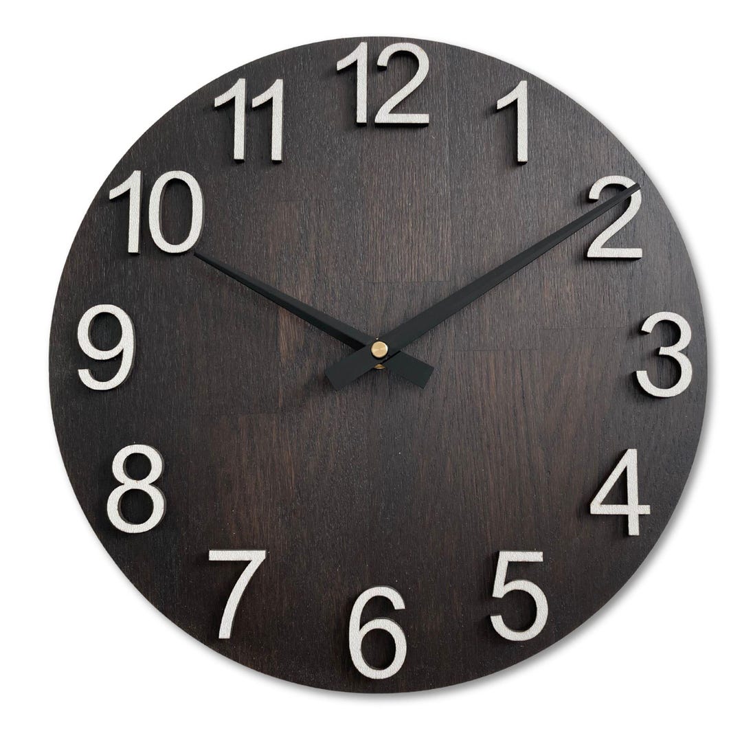 Handcrafted Solid Oak Wall Clock: Modern Minimalist Silent Decor - Etsy