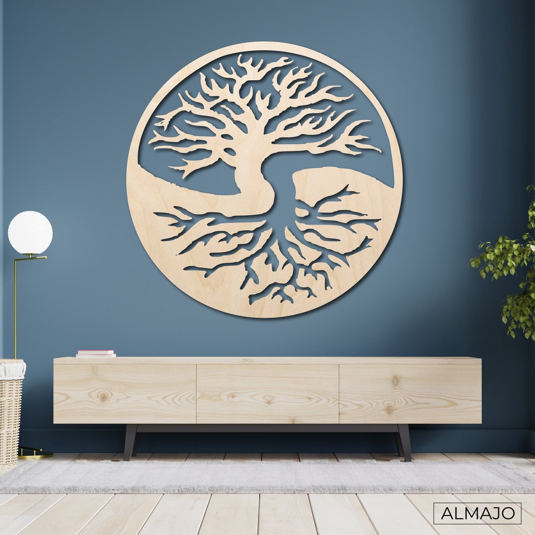 Tree Life Decor Panel Wood Wall Art Large Decor Wall Tree - Etsy